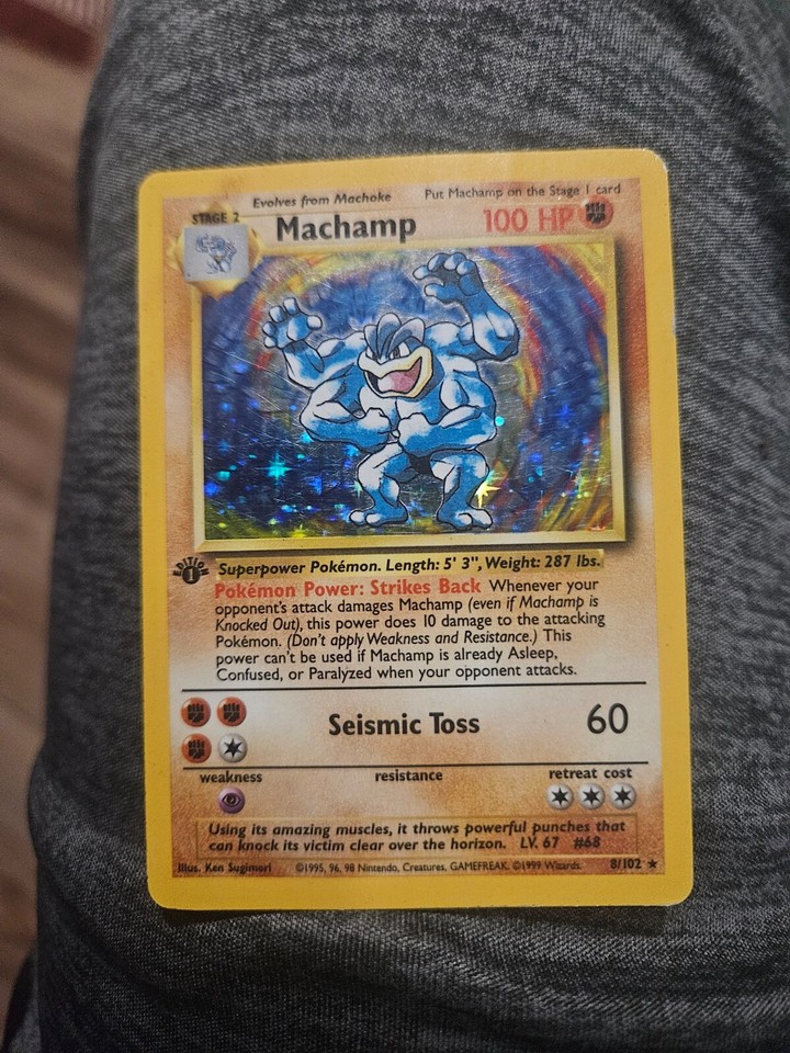 Authentic 1999 TOPPS 1ST EDITION SUPER RARE HOLO FOIL MACHAMP POKEMON ...