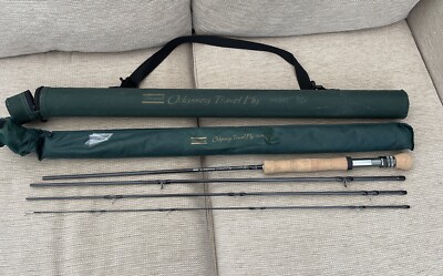 Shakespeare Odyssey Travel Fly Fishing Rod 9ft 6-7# 4 Piece In Case ...