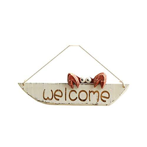 Crab Welcome Sign Vintage Hanging Decor Door Hanging Home Decor ...