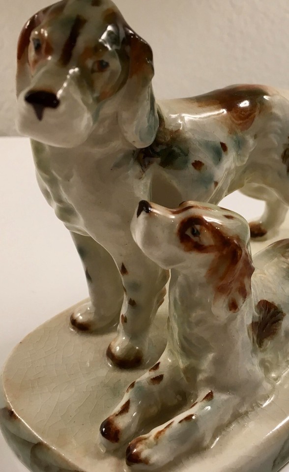 English Setter & Puppy Ceramic Figurine by Toyo Co. Occupied Japan ~ Lovely! | eBay