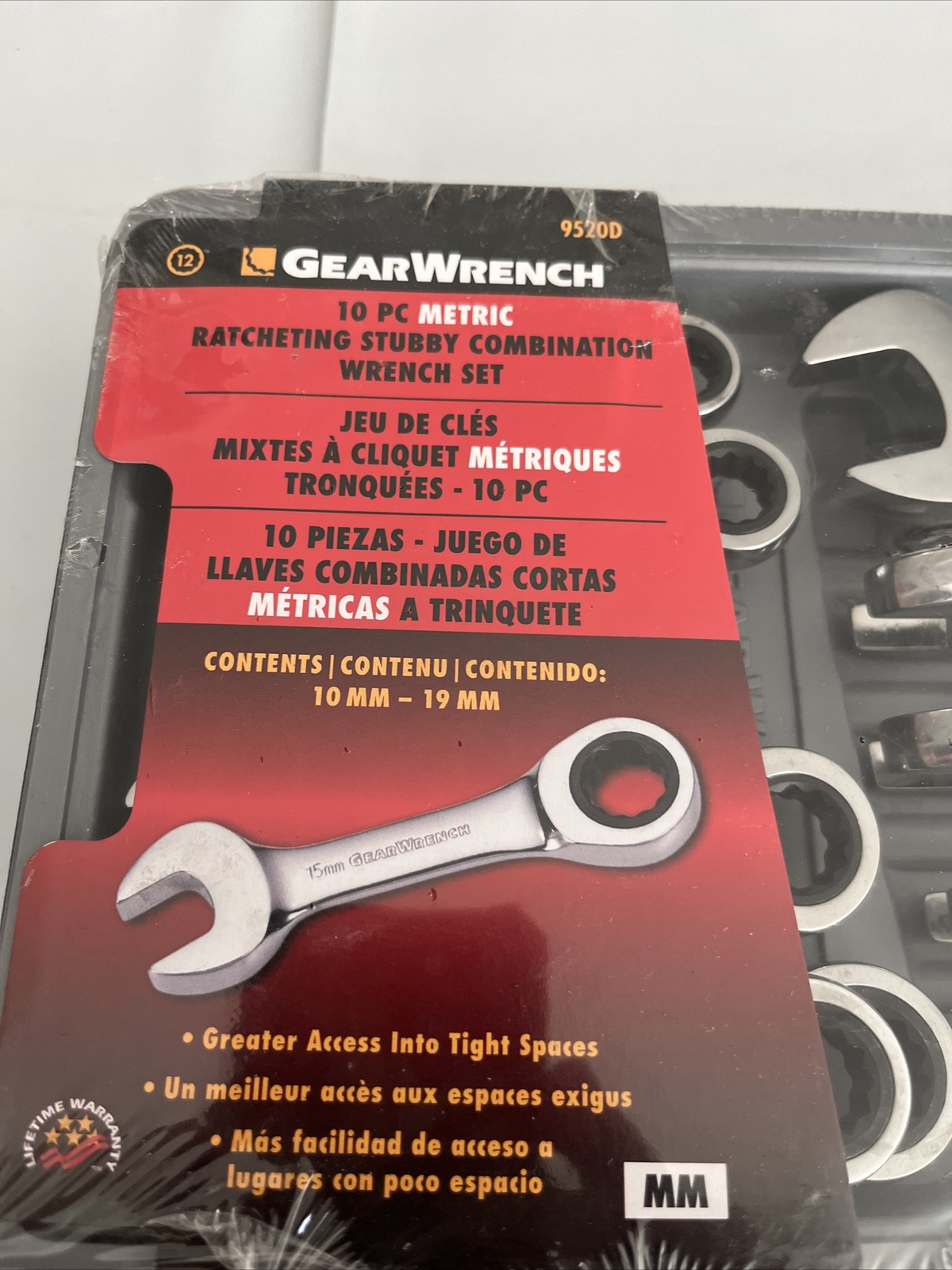 GearWrench 9520D 10 to 19mm 12 Point Ratcheting Combination Wrench Set ...