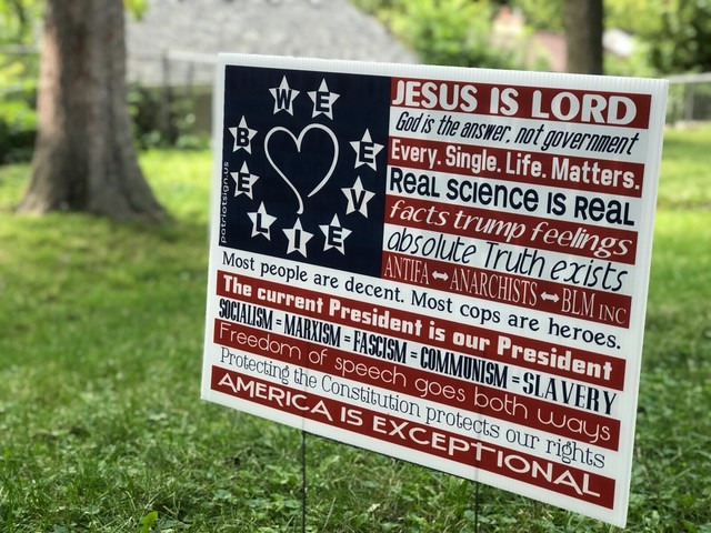 We Believe USA Patriotic Conservative Yard Sign, 24"x18", Pro-America ...