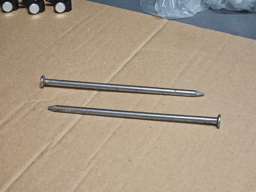 (2) 10" - 100d Galvanized Spike nails, long exterior use rust resistant ...