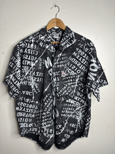 Vtg 80s Vision Street Wear Stencil Alphabarb Shirt Button Up Skate Surf ...
