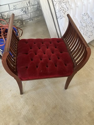 Vintage Victorian Backless Bustle Chair Late 19th Century Solid Tiger ...