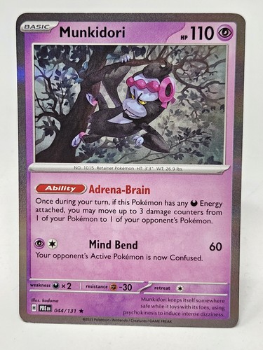 Pokémon TCG Prismatic Evolutions Munkidori Holofoil 044/131 NM Rare | eBay