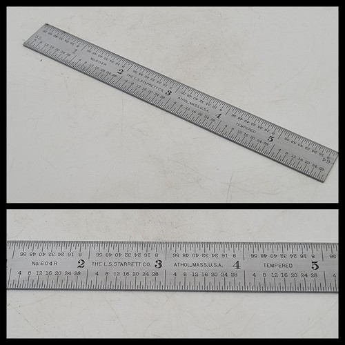 Starrett No. 604R, 6" Rigid Rule, Tempered Steel, Satin Chrome Finish ...
