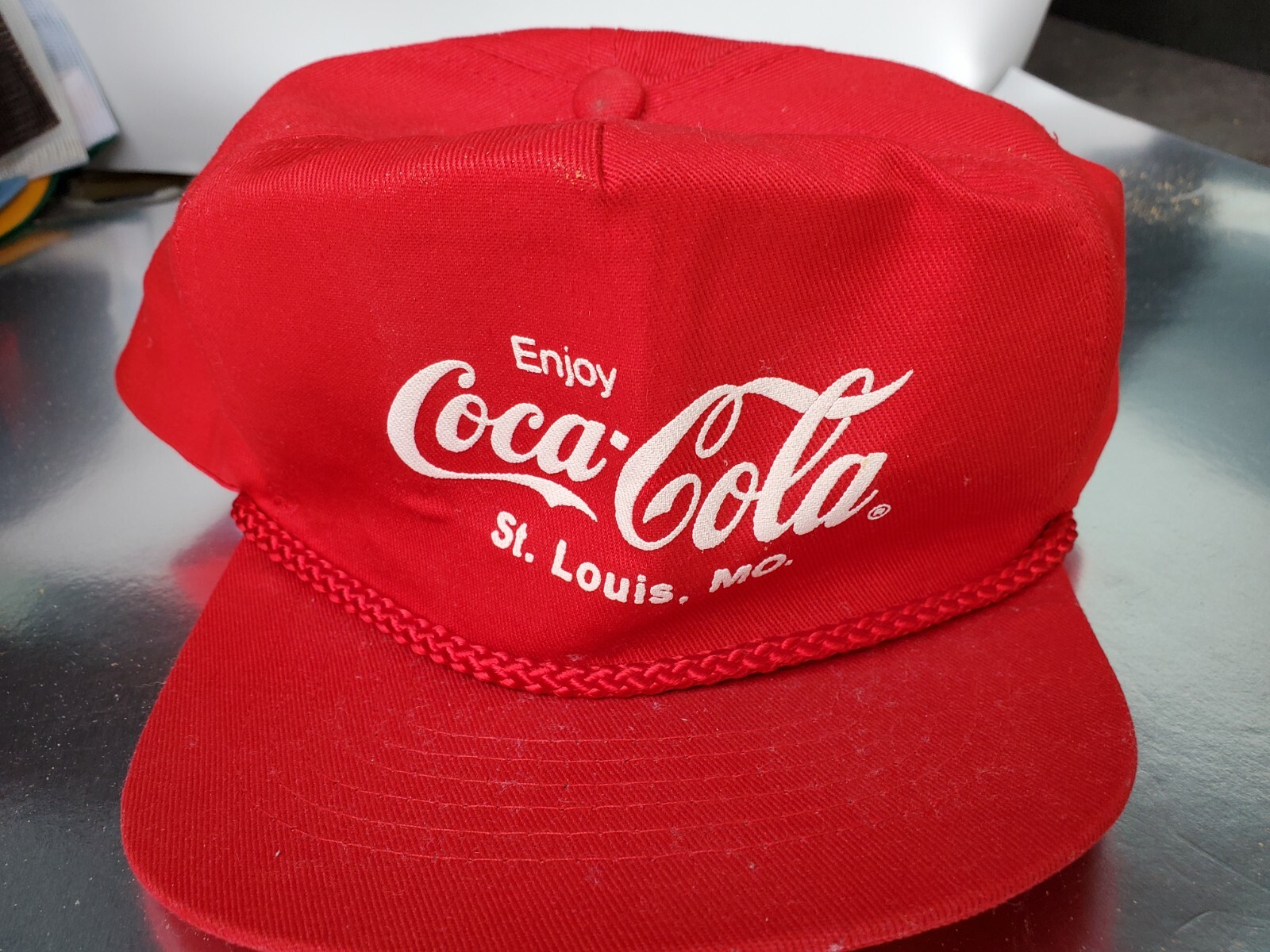 Vintage COKE SnapBack Hat Enjoy Coca-Cola Cap Red Whi… - Gem