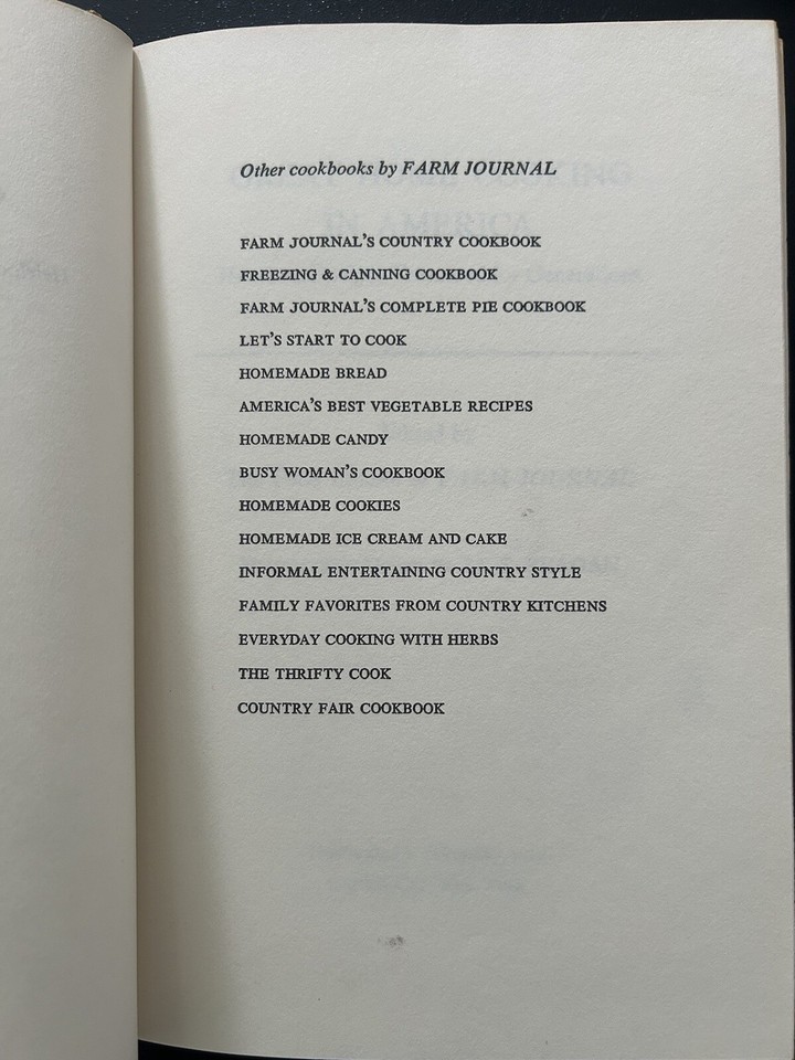 Vintage 1976 Great Home Cooking In America Farm Journal Cookbook HC DJ ...