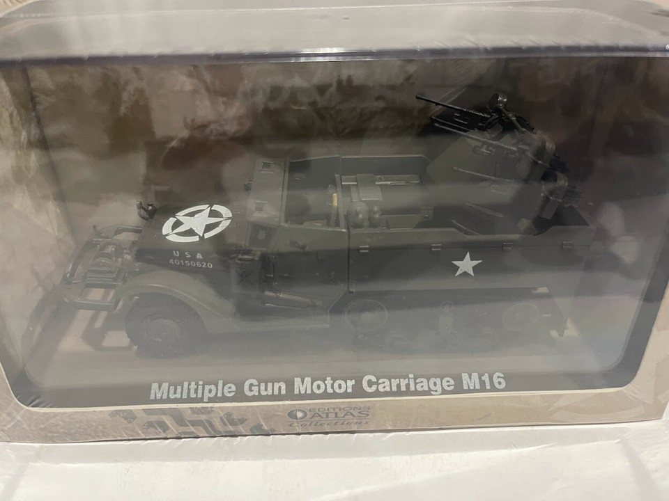 1:43 Multiple Gun Motor Carriage M16 WWII tank Chariot Atlas Diecast | eBay