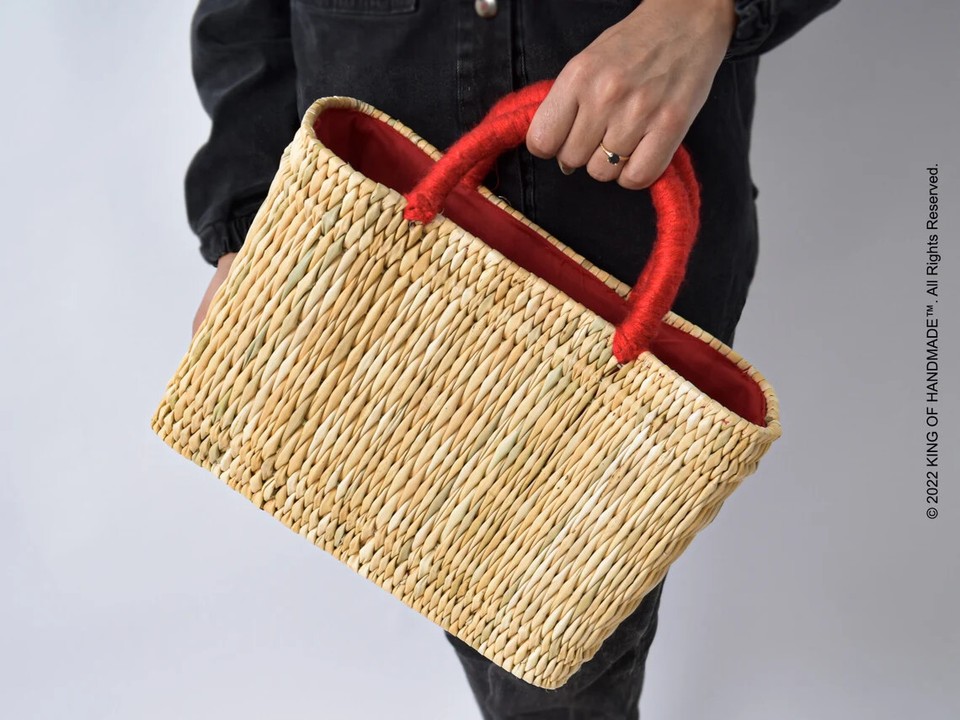 Wicker Woven Basket Bags, Rattan Women Handbags, Beach Straw Tote ...