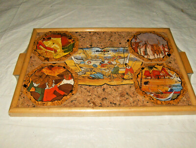 Malaysia Handmade Batik 4 Coasters and Tray -New, Sealed | eBay