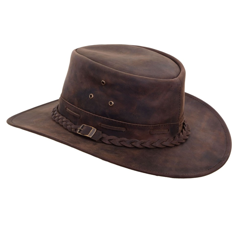Rustic Leather Hat Cowboy, Cowgirl Hat Western Hat For Men & Women | eBay