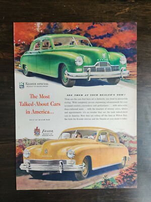 Vintage 1947 Kaiser Special & Fraizer Full Page Original Color Ad A5 | eBay
