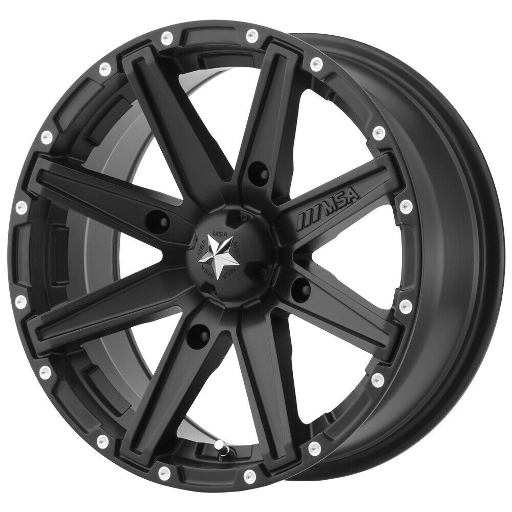 4-MSA Offroad M33 Clutch 12x7 4x137 +10mm Satin Black Wheels Rims 12 ...