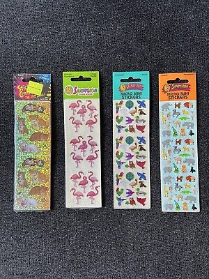 Four Packs Animal Themed Stickers Sandylion Prismatic Kromekote Birds ...