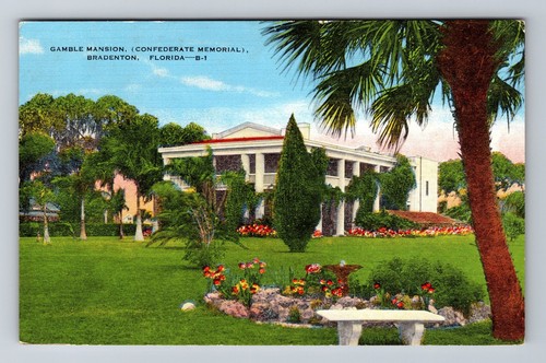 Bradenton FL-Florida Gamble Mansion Vintage Postcard Standard Souvenir ...