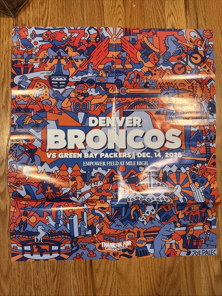 Green Bay Packers vs Denver Broncos Gameday Program Poster Fan 12/14 ...