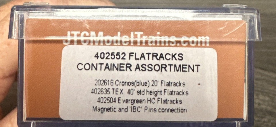 JTC Model Trains N Scale RTR #402552 Flatracks Container Assortment NIB CC | eBay