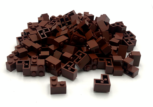 Lego 100 New Reddish Brown Bricks 2 x 2 Stud Corner Building Blocks ...