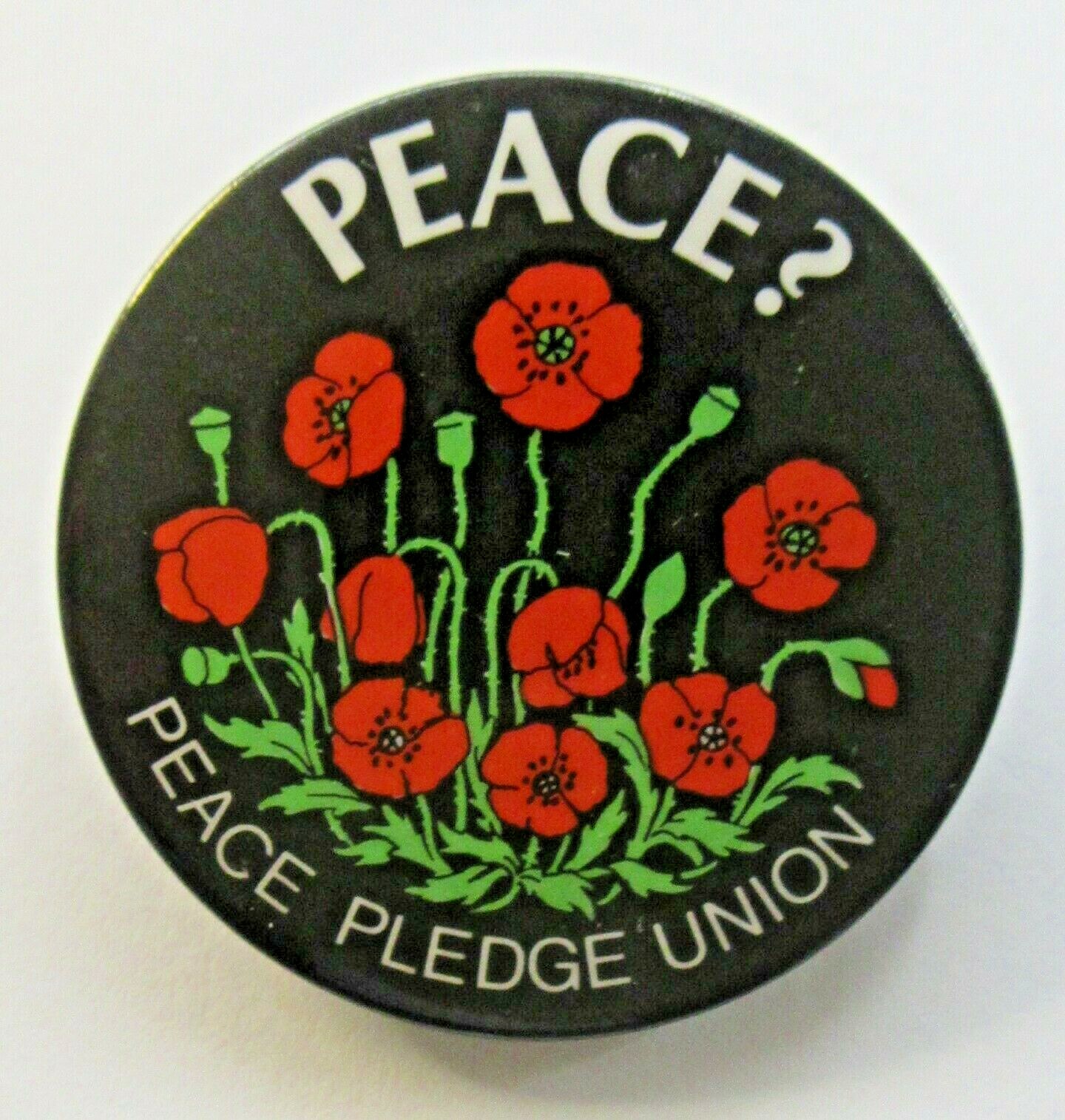 PEACE? PEACE PLEDGE UNION 1.75" anti-war pinback button ^ | eBay