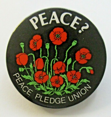 PEACE? PEACE PLEDGE UNION 1.75" anti-war pinback button ^ | eBay