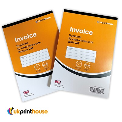 A5 Invoice Duplicate Book, Duplicate Receipt Book Carbonless Paper 50 ...