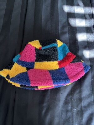 Winter Faux Fur Fuzzy Bucket Hat Fluffy Warm Hat for Women Men Colorful ...