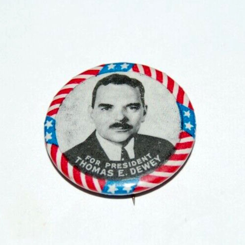 1944 THOMAS E. DEWEY PRESIDENT 1.25" campaign political pinback button ...
