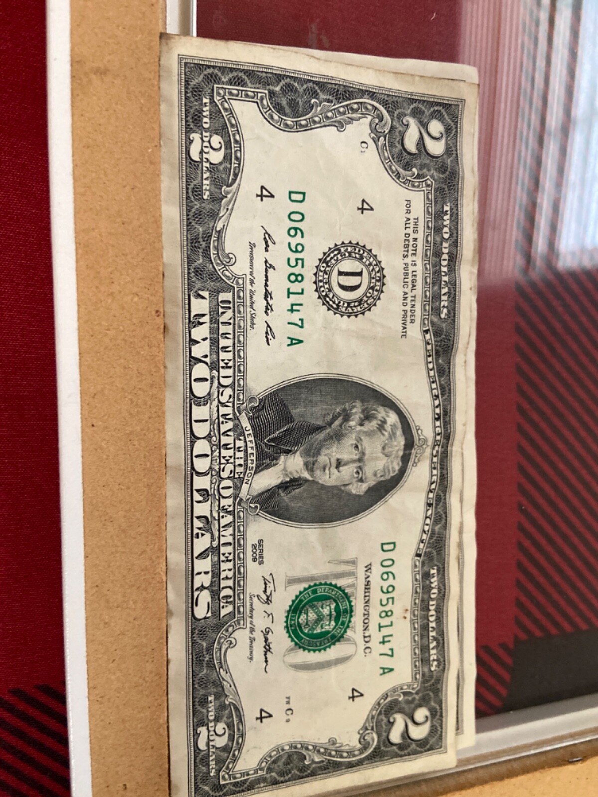 2009 $2 Two Dollar Bill Notes Consecutive Serial Numbers and 4 of a ...