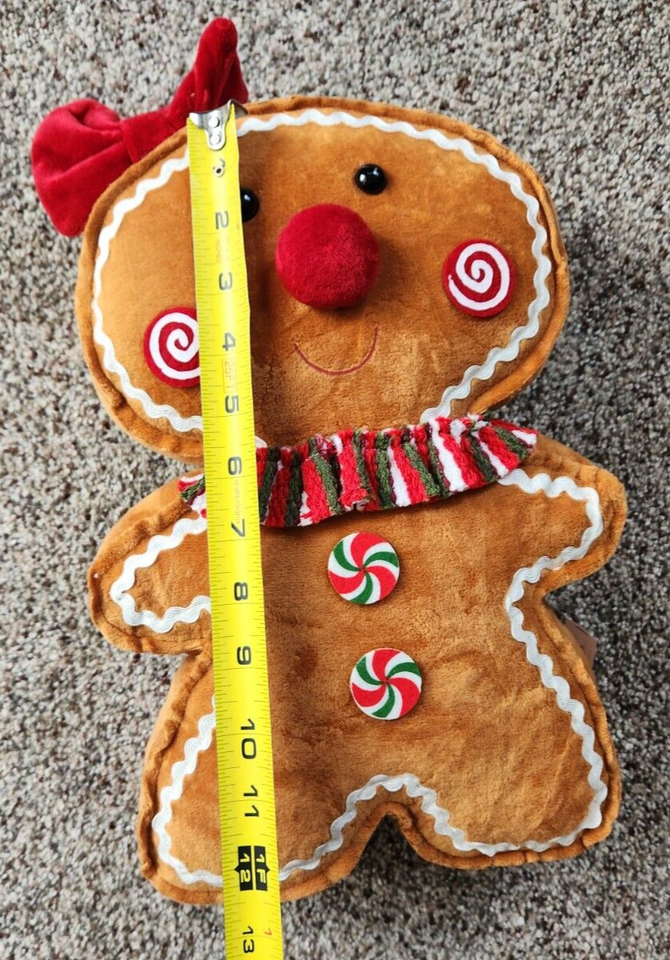 Gingerbread boy or girl bow chef hat Doll Plush Christmas Holiday 13 x ...