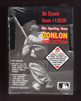 1991 Conlon Collection FACTORY Box (36 packs/648 cards) +3 BONUSES ...