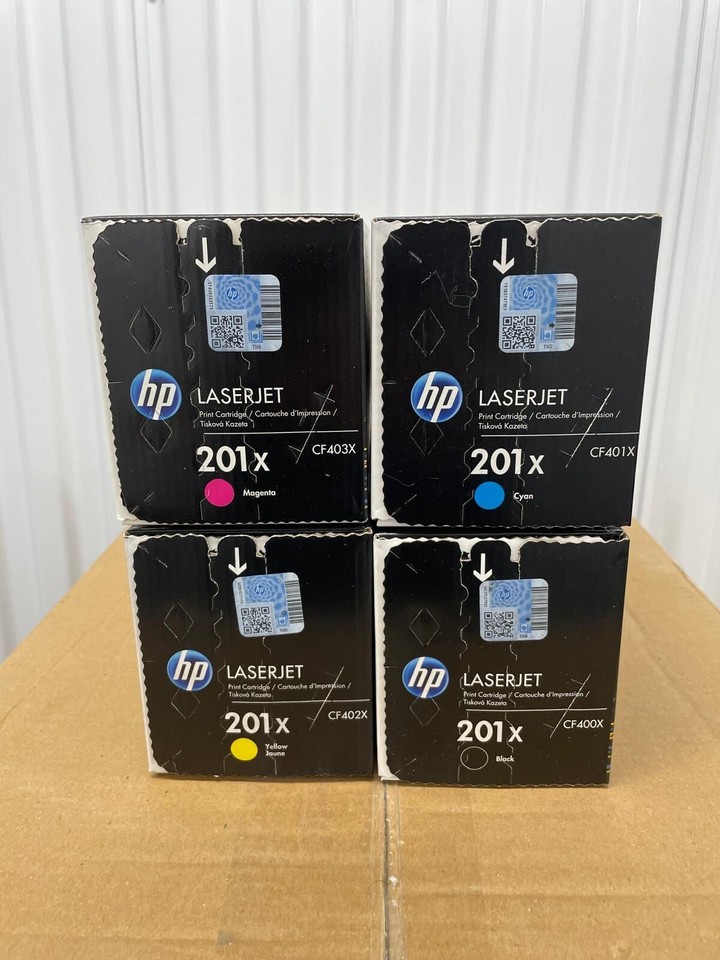 HP 201X CF400X CF401 CF402X CF403X HIGH CAPACITY TONER SET - GENUINE ...