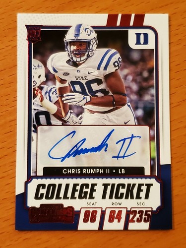 2021 Contenders Draft Red Foil #204 Chris Rumph II Duke Rookie Auto | eBay
