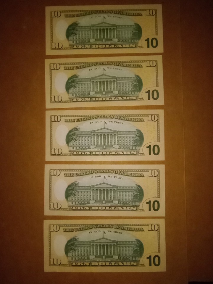 5 Flawless Condition Uncirculated 10 Dollar Star Notes | eBay