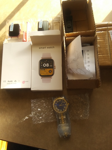 ( 2 ) NEW Smart Watch RoHS Smart Watch PINK AND ONE GOLD WITH 3 MENS ...