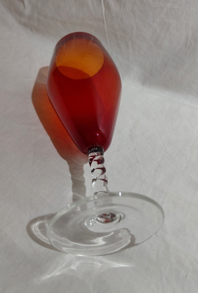 Vintage Ruby Red Glass/Vase Twist Stem | eBay Australia