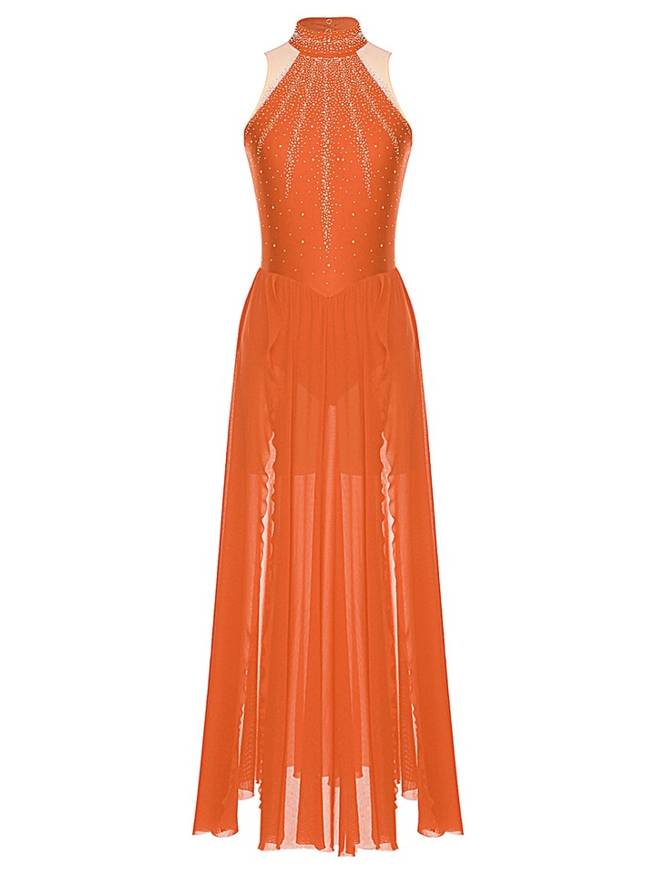 Women's Leotard Stage Dresses Ballet Dress Belly Unitard Keyhole Back ...