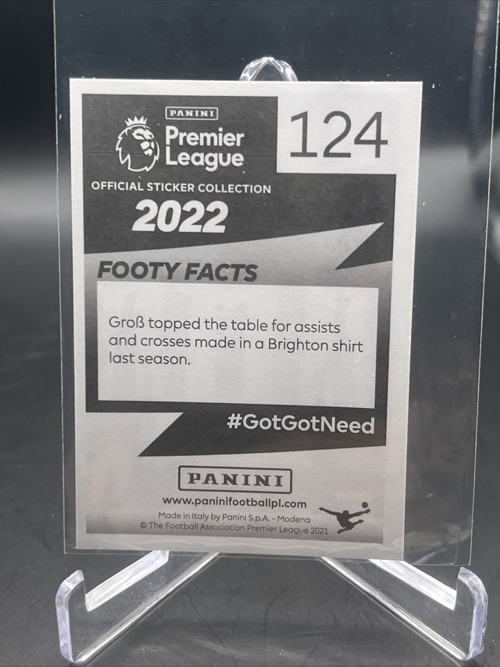 Panini Premier League 2022 Sticker Pascal Grob Brighton & Hove Albion ...