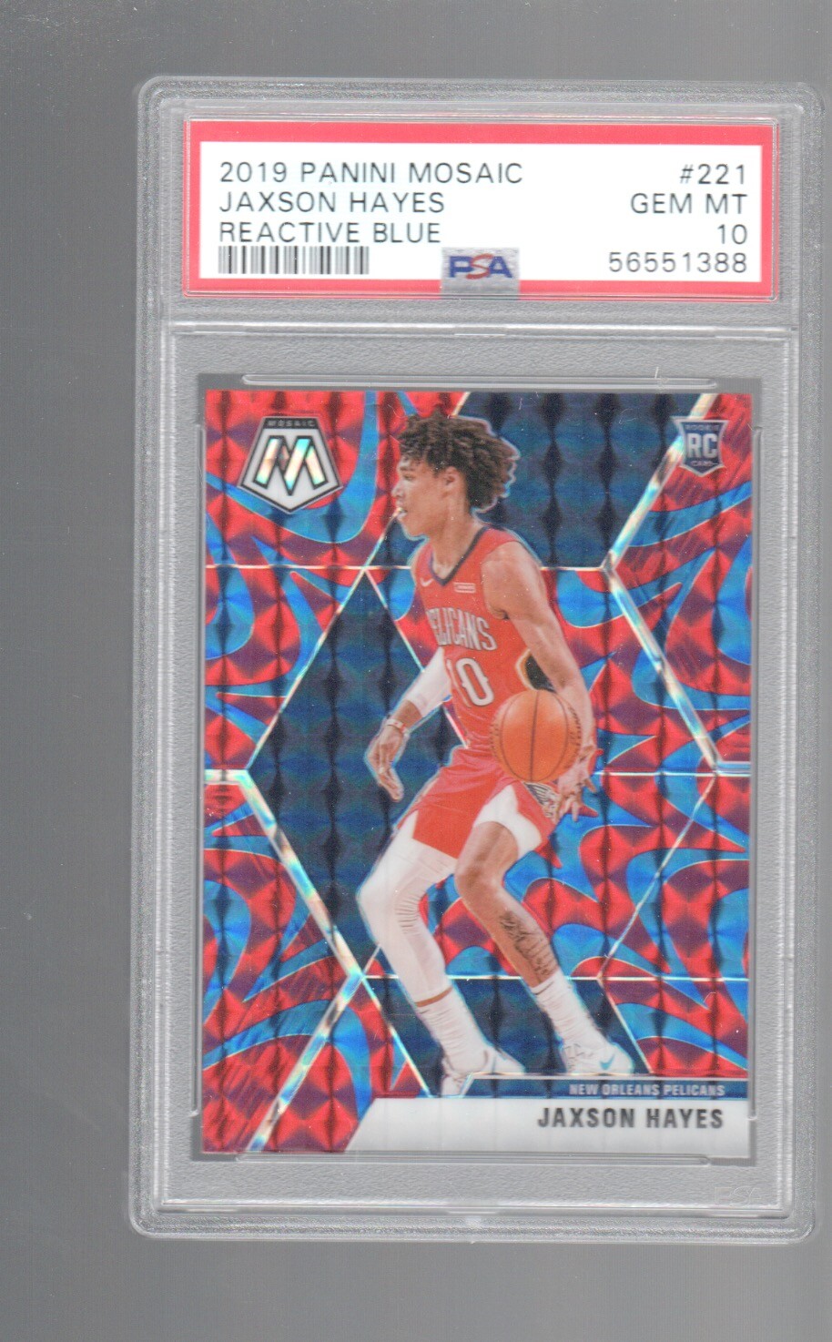 JAXSON HAYES 2019-20 PANINI MOSAIC REACTIVE BLUE PRIZM ROOKIE CARD #221 ...