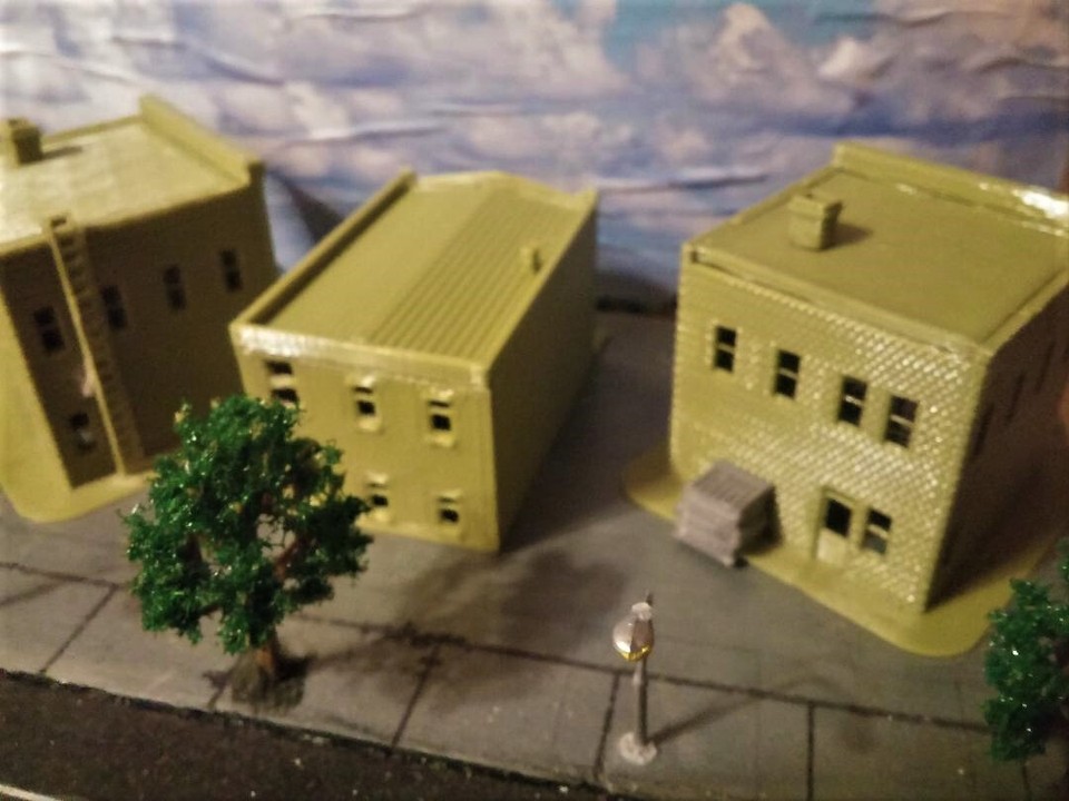 Z Scale buildings set of 4 buildings 1:220 scale | eBay