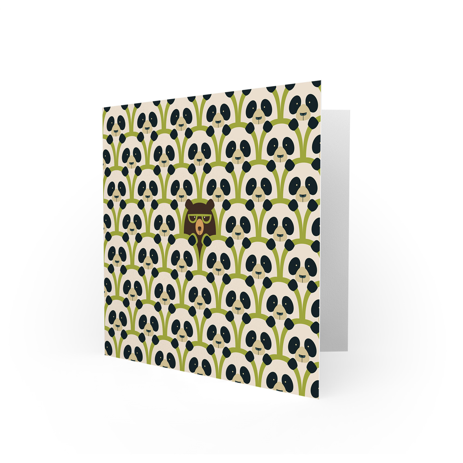 Pandas Hidden Bear Pattern Blank Greeting Card With Envelope | eBay