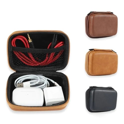 Portable Headphone Case Cover With Zipper USB Data Cable Organizer Work ...