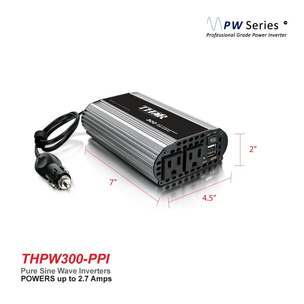 NEW Thor THPW 300/600 PPI Power Inverter for Automotive 12V Adapter 2 ...