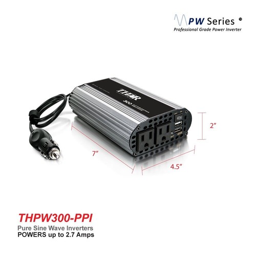 NEW Thor THPW 300/600 PPI Power Inverter for Automotive 12V Adapter 2 ...