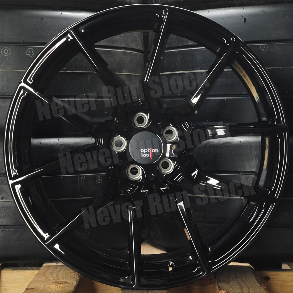 OPTION LAB R716 18x8.5 5x112 45 OFFSET GLOSS BLACK 10 SPOKES SPORT ...