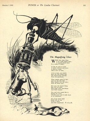 W. DE LA MARE - ILLUSTRATED POEM: "MAGNIFYING GLASS " ROWLAND EMETT ...