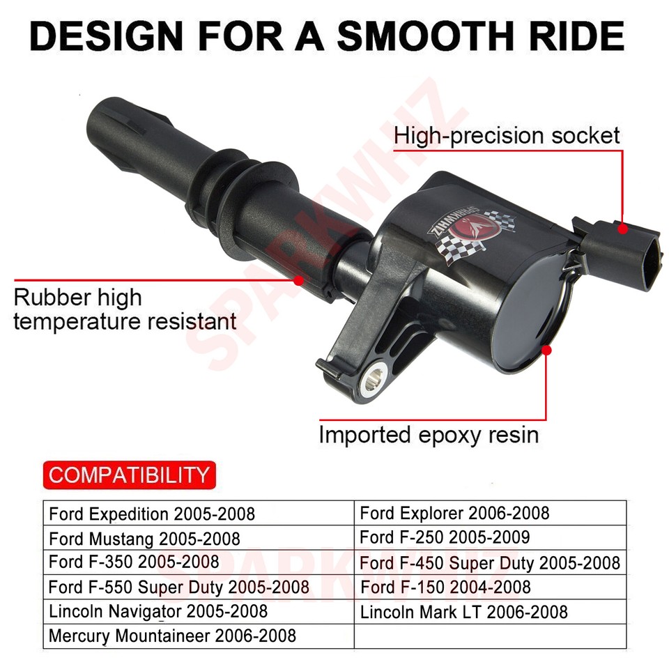 Pack of 8 Ignition Coils DG511 Fits For Ford Expedition 5.4L V8 2005 ...