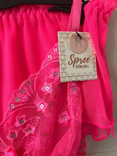 NWT Spree Sheer mesh camisole and Shorts sexy Lingerie Sleep Set, S,M,L ...