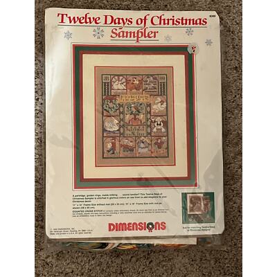 Twelve Days of Christmas Sampler Cross Stitch Kit Dimensions 1989 | eBay